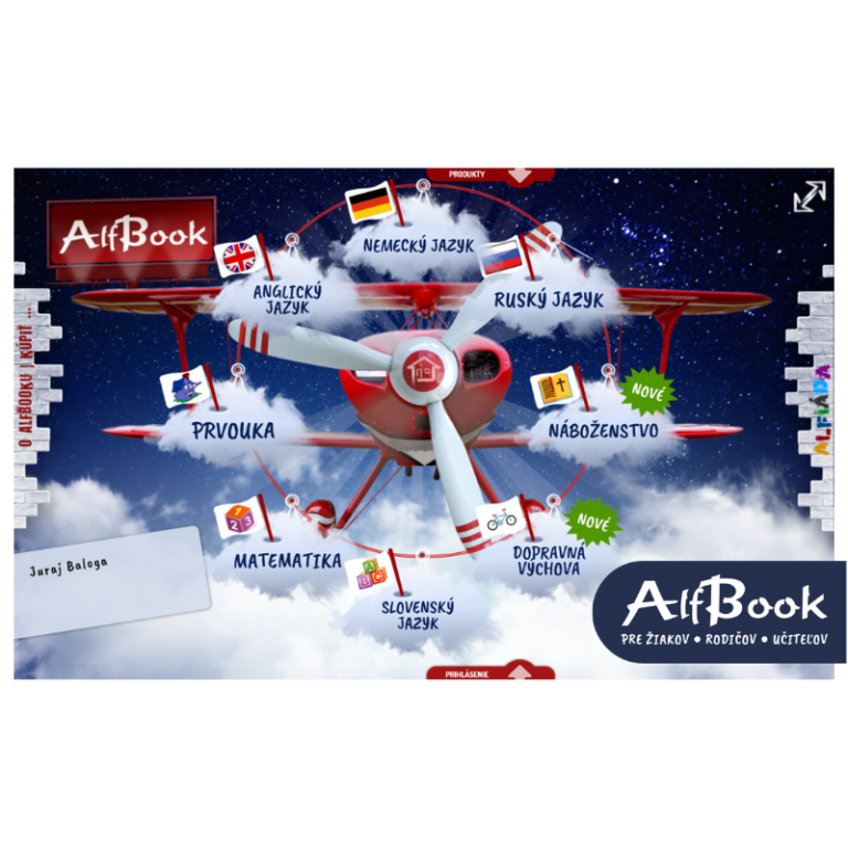 Program AlfBook DOMÁCNOSŤ 1_užívateľ – Interaktívna škola